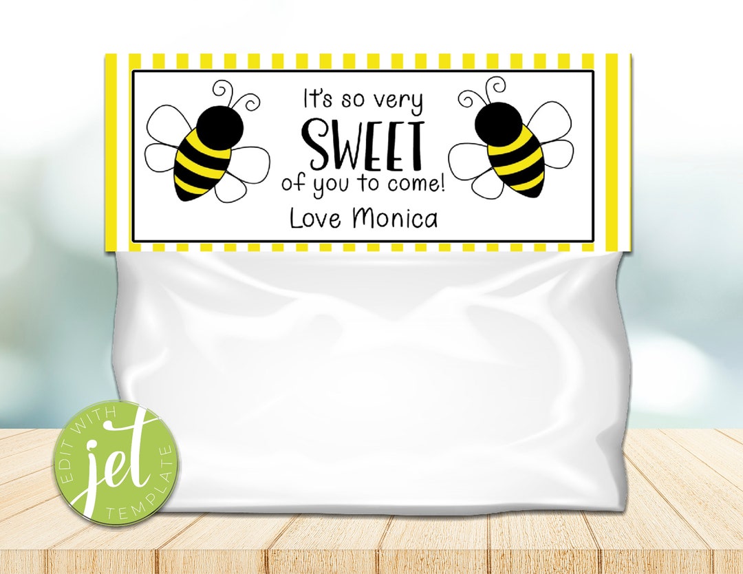 Editable Sweet Bee Treat Bag Topper Little Bee Favor Bag - Etsy