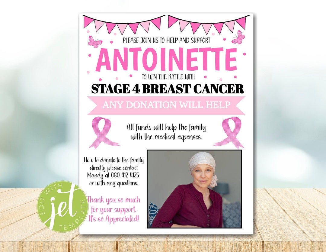 Editable Breast Cancer Benefit Fundraiser Flyer, Pink Charity Church ...