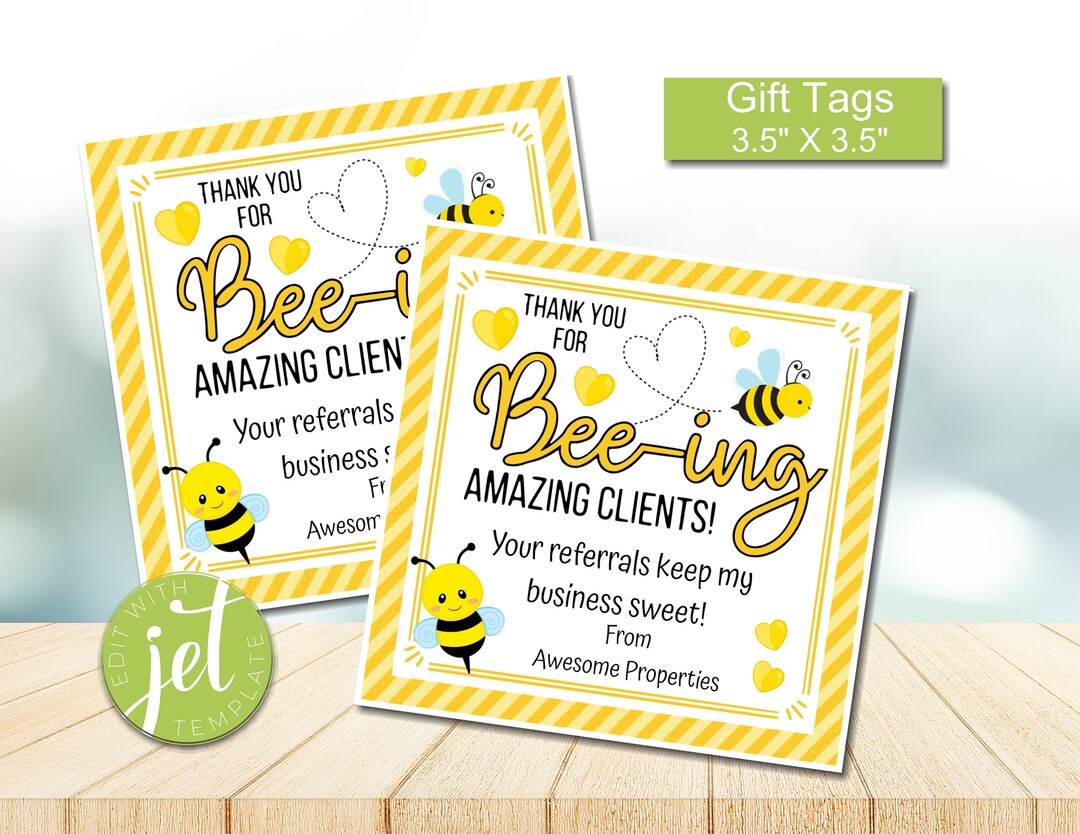 Editable Thank You for Beeing Amazing Clients Realtor Tags, Realtor ...