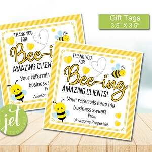 Editable Thank You for Beeing Amazing Clients Realtor Tags, Realtor ...
