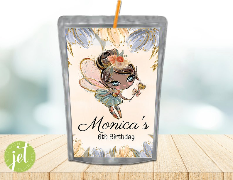 Editable Glitter Fairy Juice Pouch Printable Fairy Juice - Etsy