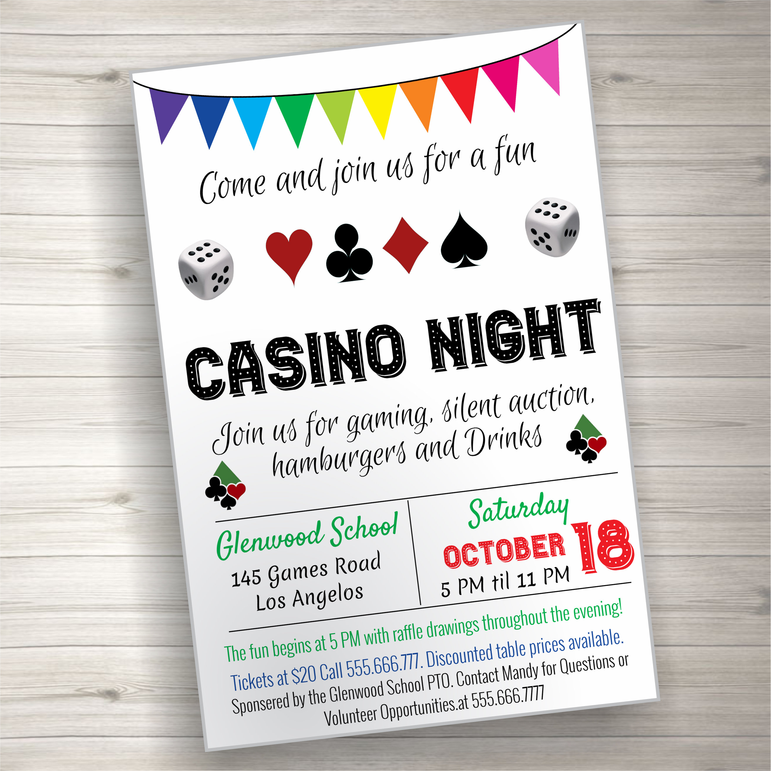 Casino Night Invitations