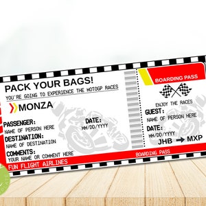Editable Motorcycle Racing Gift Voucher, Gift Voucher, Racing Boarding ...