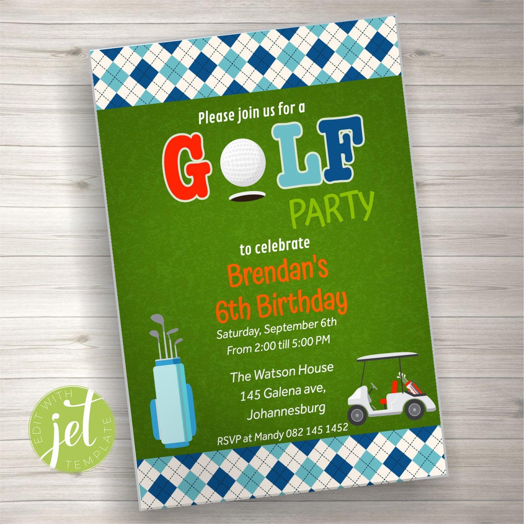 Editable Golf Invitation Printable Sport Invitation Golf - Etsy