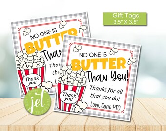 Popcorn Gift Tag, Volunteer Teacher Staff Employee School Pto Pta ...