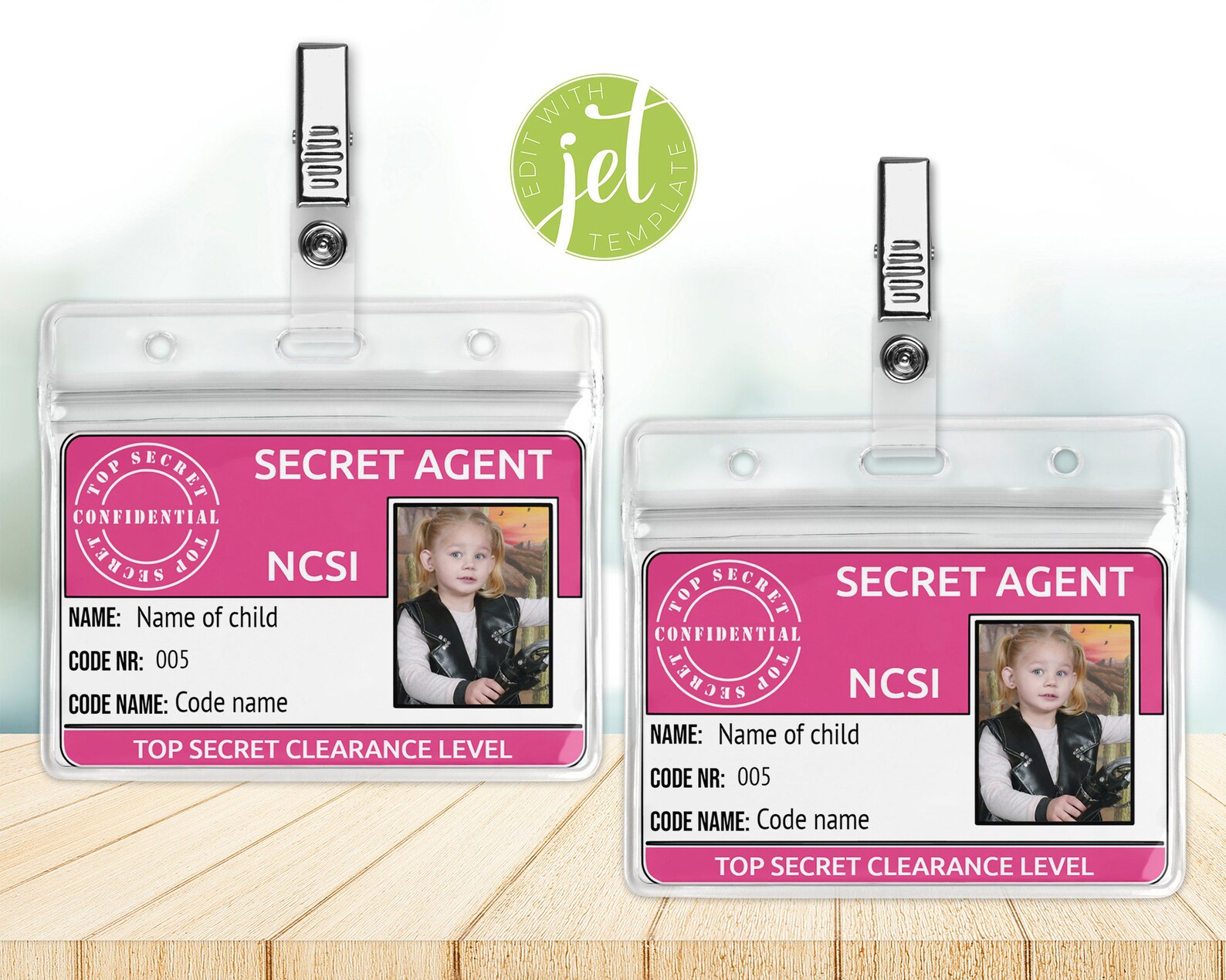Editable Secret Agent Badgespy Birthday Party Printable ID - Etsy