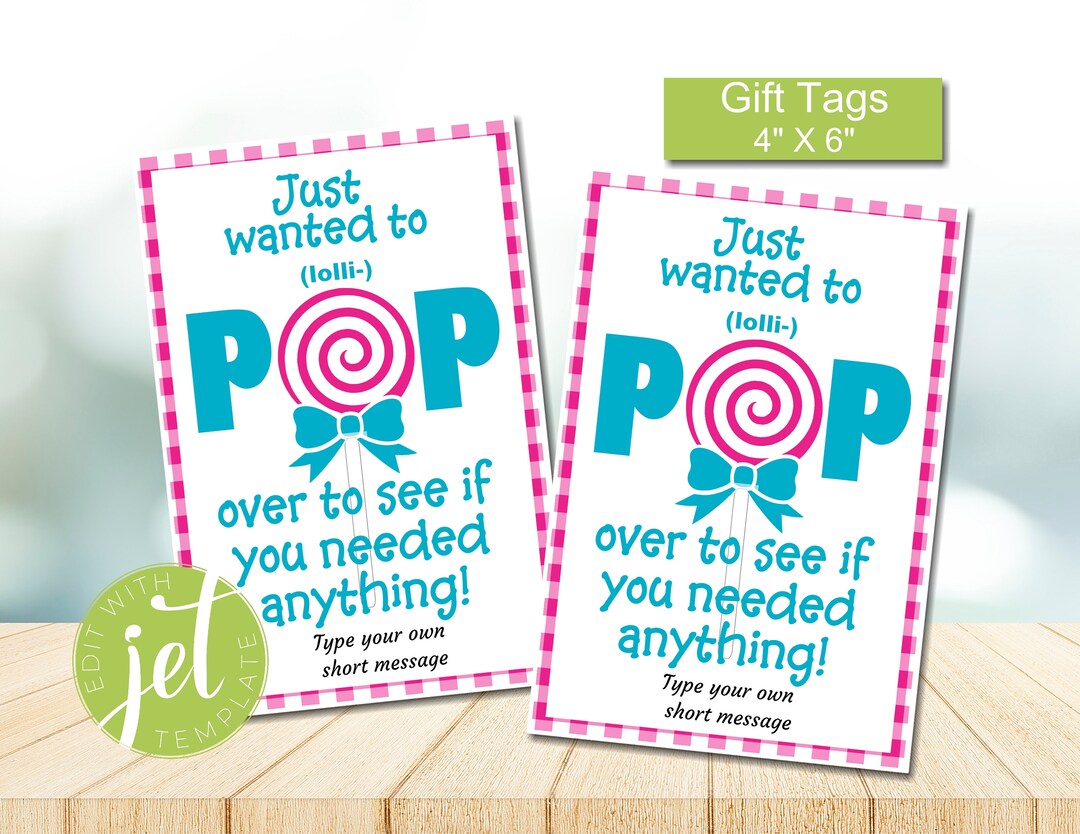 Editable Swirl Lollipop Gift Tag, Lollipop Tag for Teacher, Nurse Staff ...