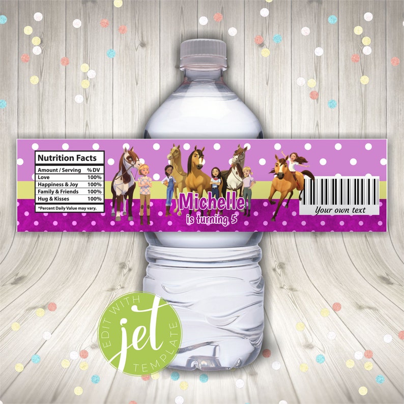 Editable Horses Bottle Label Horses Water Bottle Labelshorse - Etsy