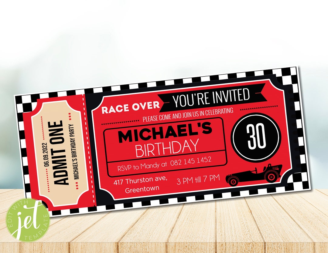 Editable Motor Racing Invitation, Racing Party, Racing Birthday, Racing ...