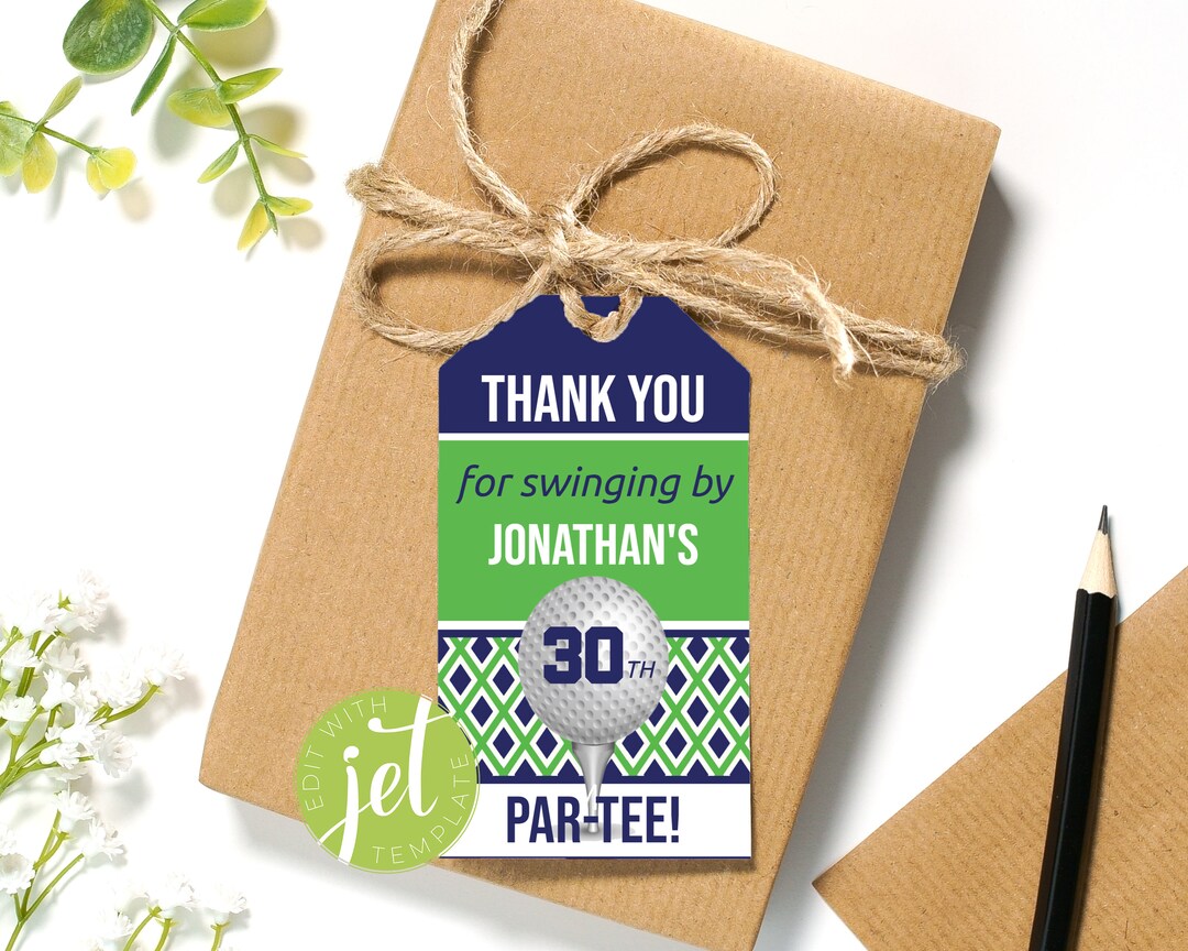 Editable Golf Gift Tags, Par Tee Favor Tag, Golf Birthday, Thanks for ...