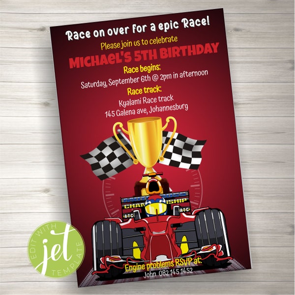 Ferrari Invitation - Etsy