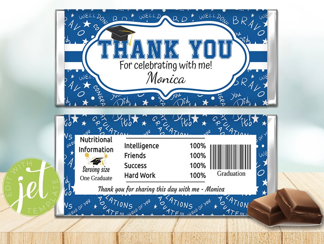 Editable Graduation Candy Wrapper, Candy Wrapper, Graduation Birthday ...