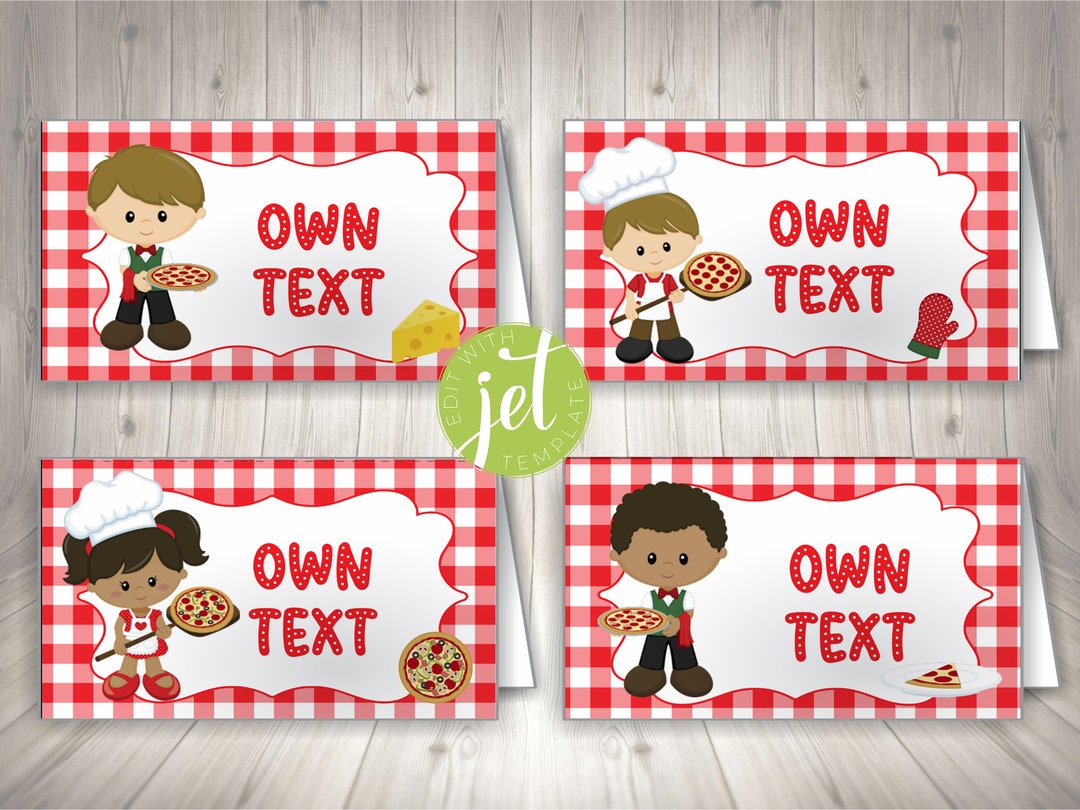 Editable Pizza Party Food Card, Printable Pizza Buffet Label, Pizzeria ...