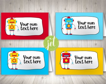 Robot Food Labels Template Printable Birthday Party Decorations Buffet ...