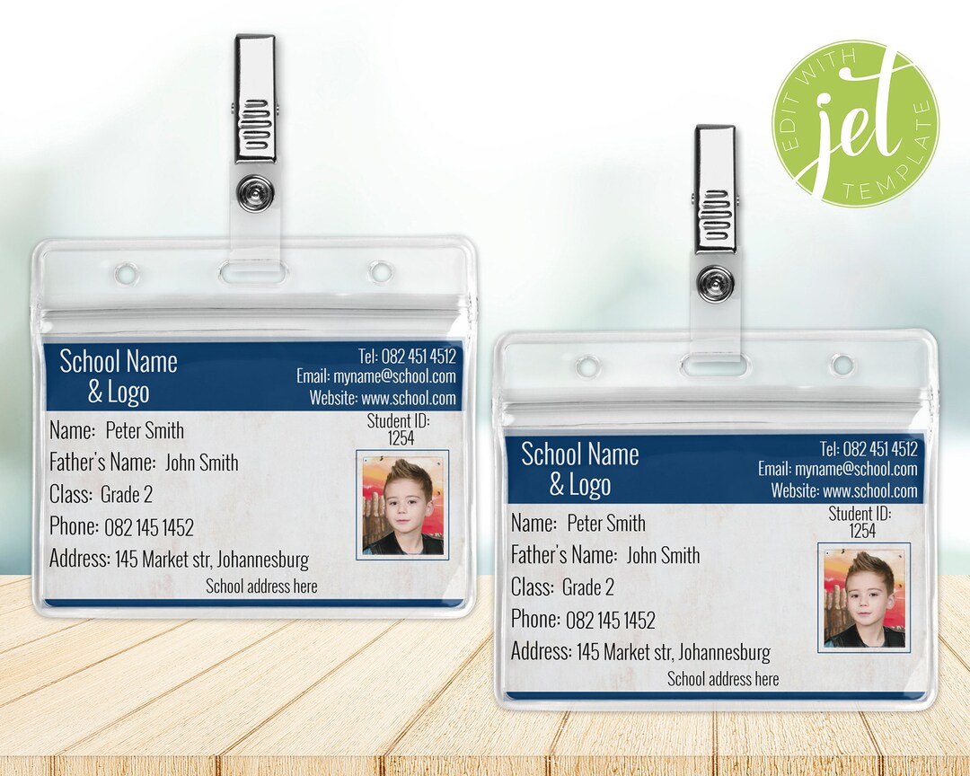 Editable School ID Card, ID Badge, School Id Card , Learners Id Card ...