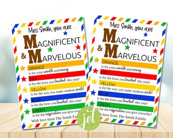 Printable/editable You Are Marvelous and Magnificent M&M Valentines ...
