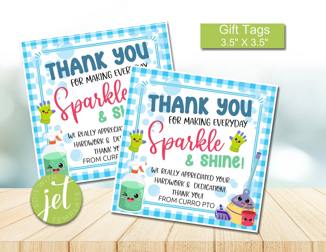 Editable Housekeeping Appreciation Week Gift Tag Housekeeper Thank You ...