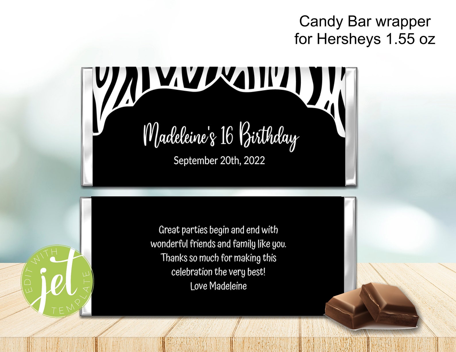 Editable Happy Birthday Candy Bar Wrappers Birthday Party - Etsy