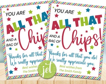 All That and a Bag of Chips Sign, Teacher Staff Employee School ...