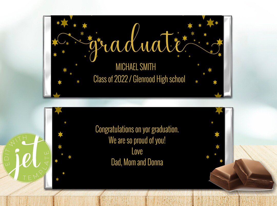 Editable Graduation Candy Wrapper, Candy Wrapper, Graduation Birthday ...