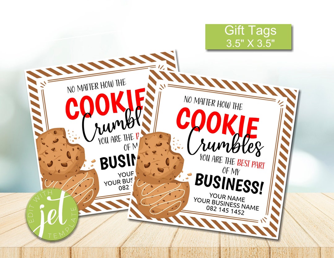 Editable Cookie Tags Printable, Real Estate Pop by Tag, Cookie Crumbles ...