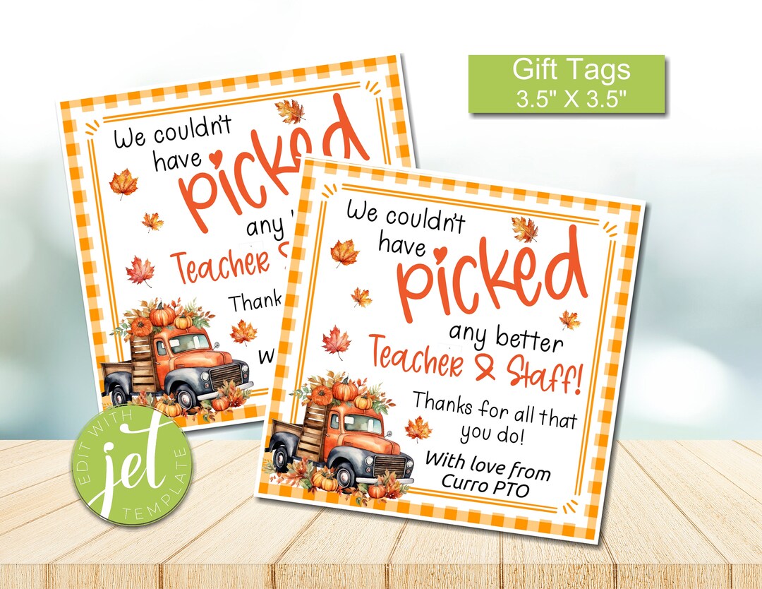 Editable Thanksgiving Gift Tags, Pumpkin Pie Tag, Fall Staff Teacher ...