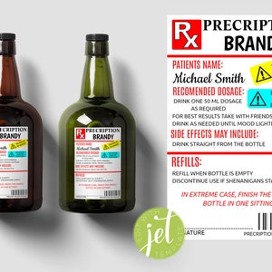 Editable Prescription Brandy Label, Brandy Gifts, Brandy Sticker ...