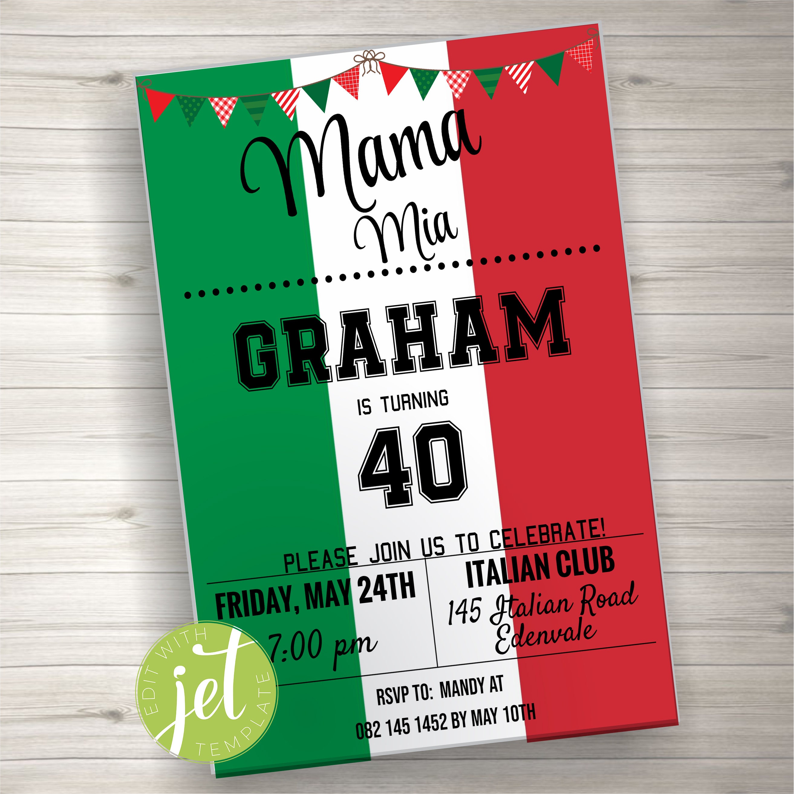 Italian Dinner Party Invitations