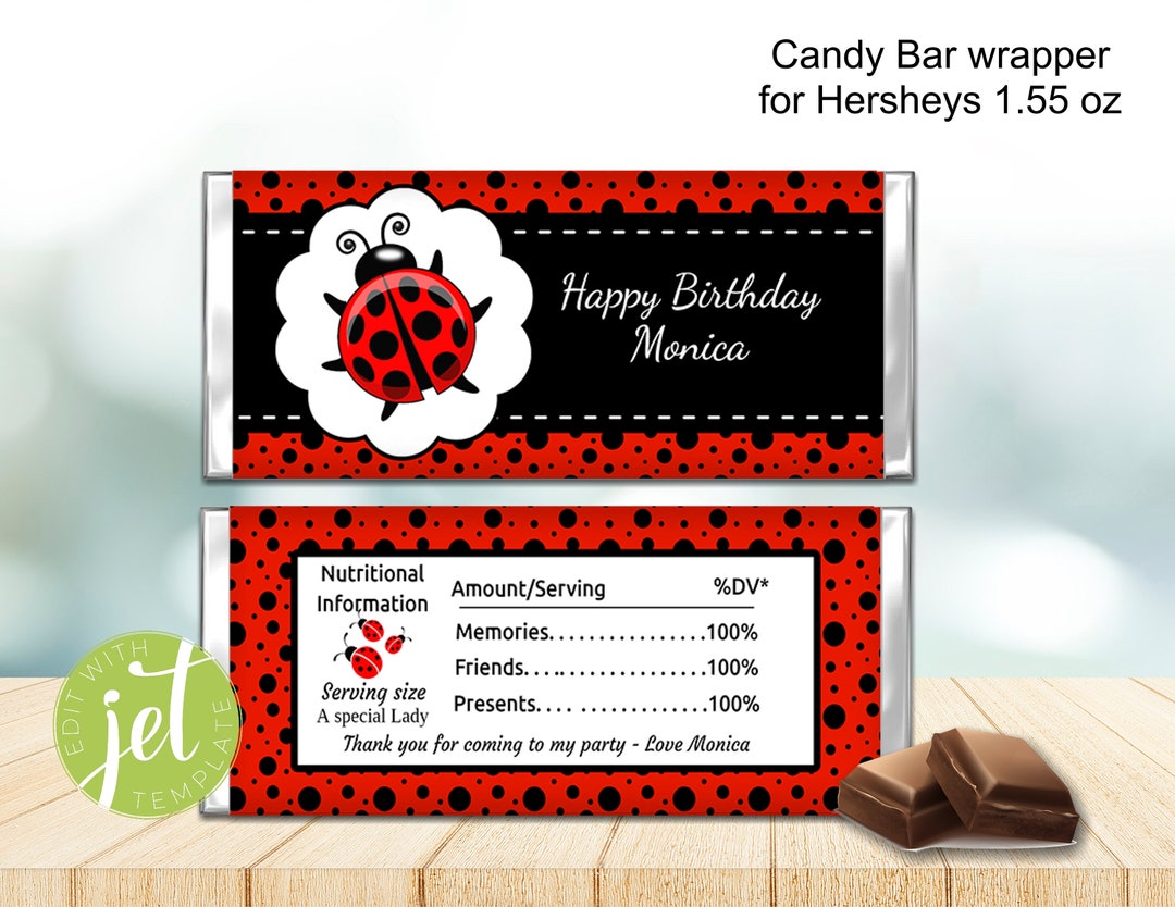 Editable Happy Birthday Candy Wrapper Hershey Wrapper - Etsy