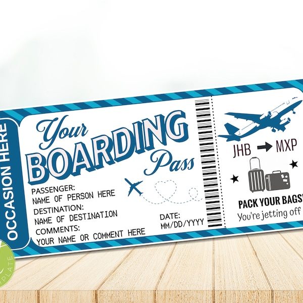 Fake Plane Ticket - Etsy