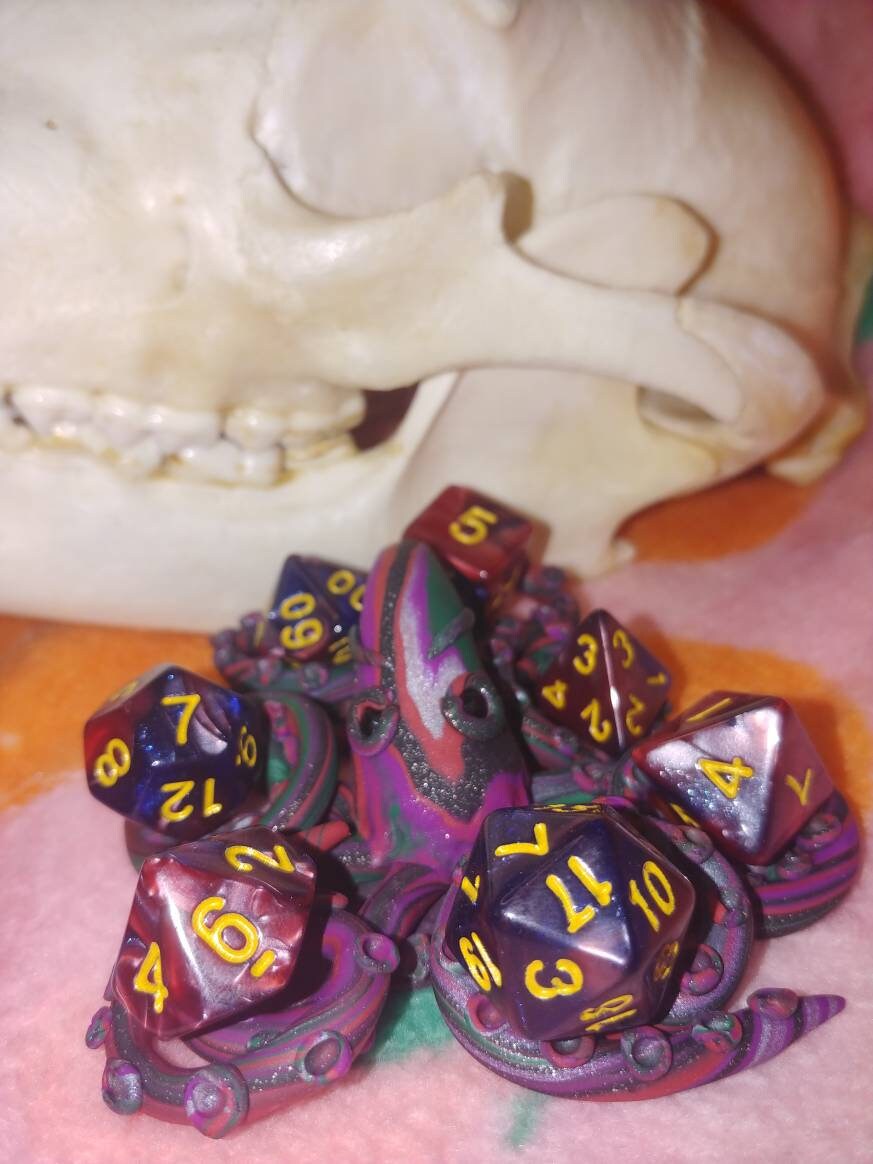 Dice Holding Octopi: Angry Galaxy - Etsy UK