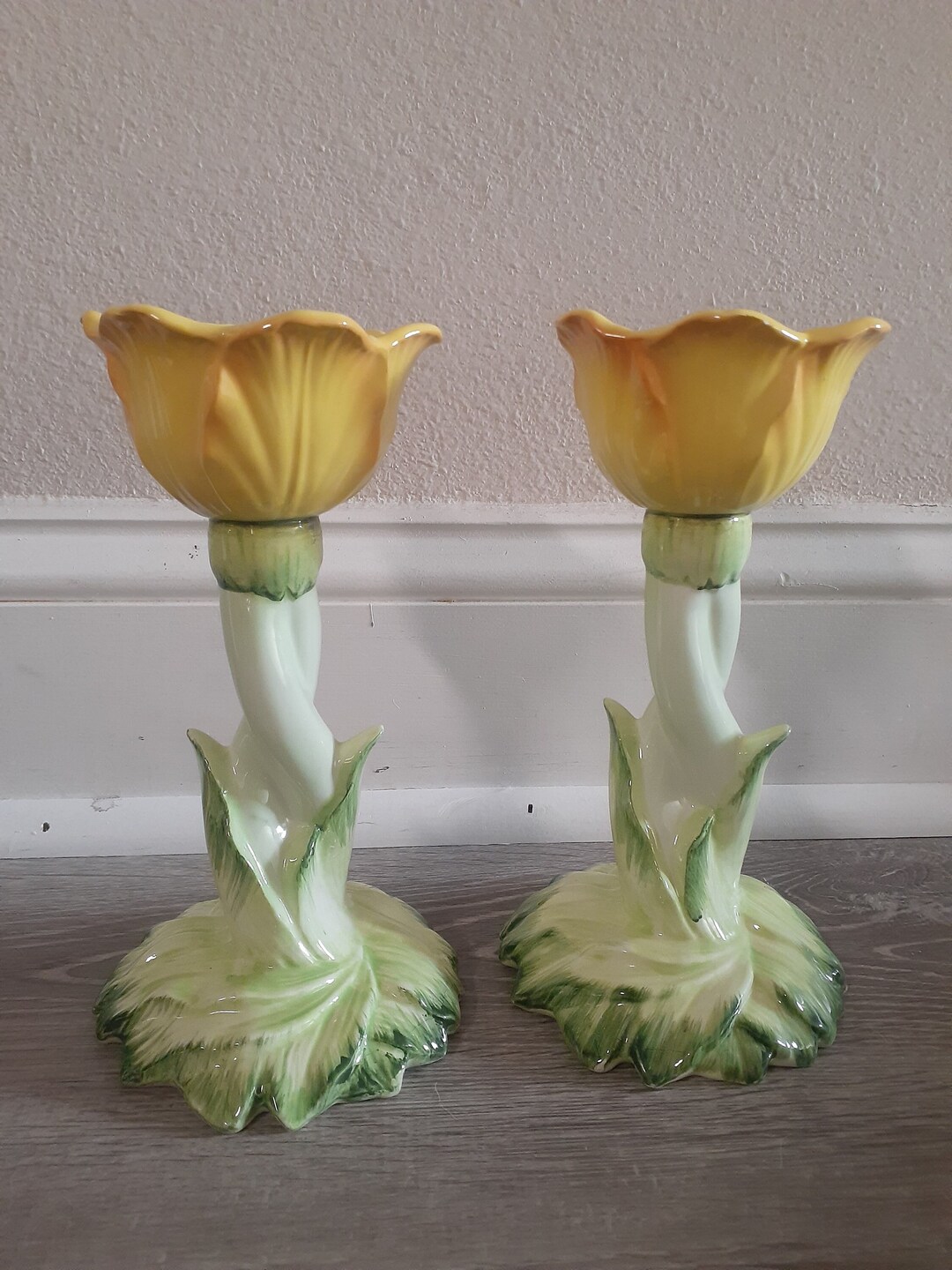 Unique and Detailed Ceramic Tulip With Stem Candle Stick Holders - Etsy