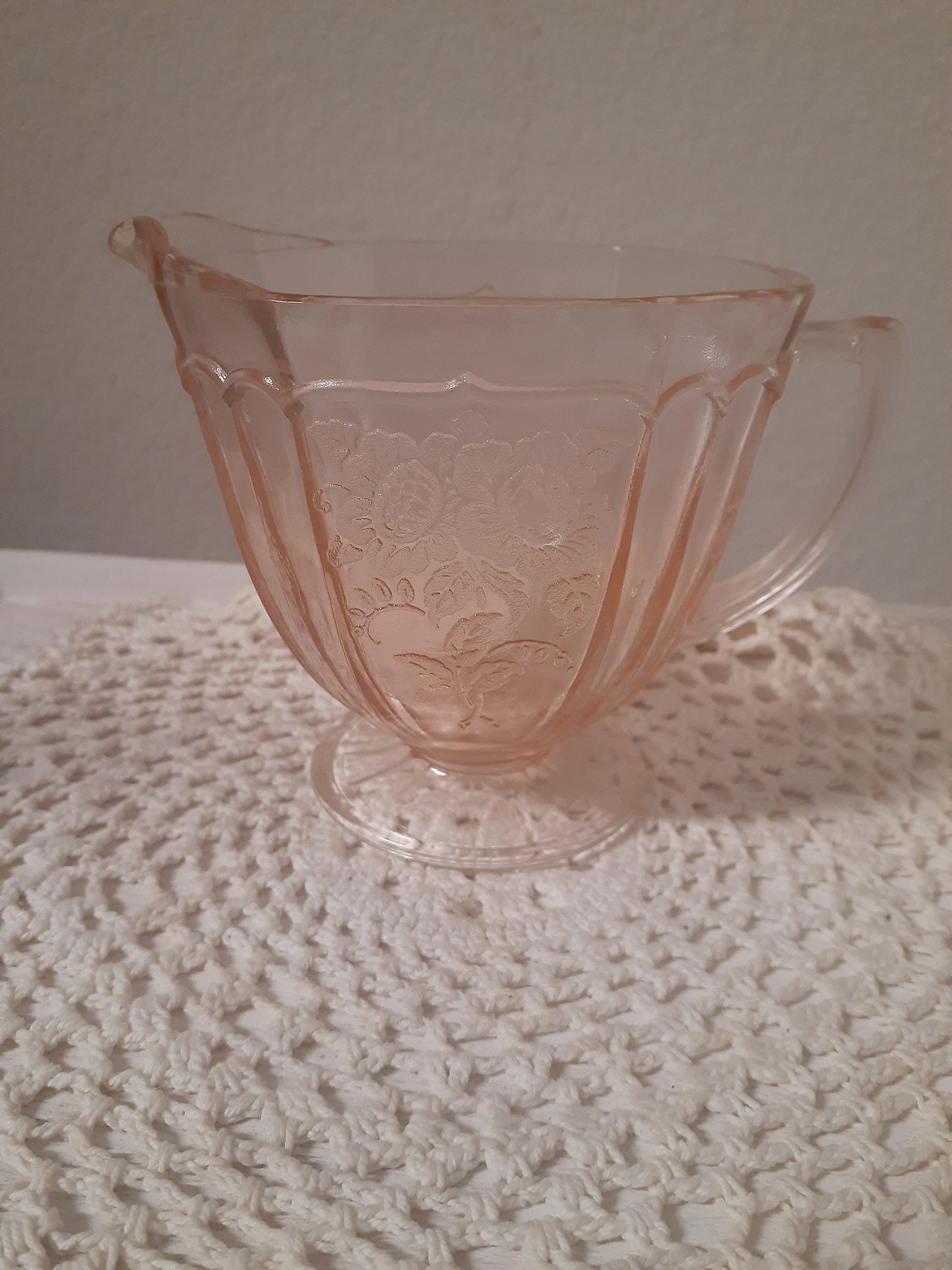Mayfair Art Deco Pink Depression Glass Creamer Mayfair Rose Pattern ...