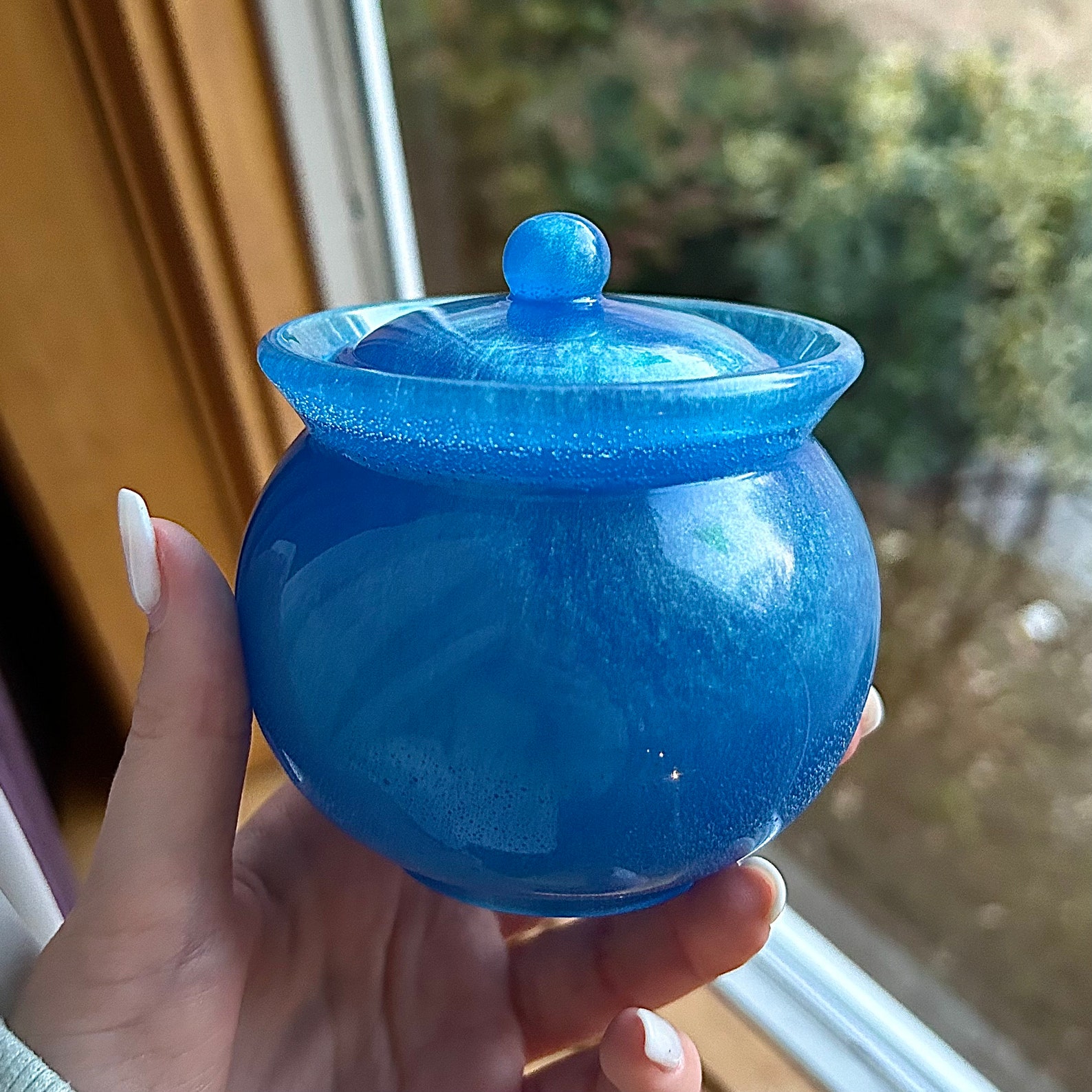 Shimmery Metallic Resin Trinket Jar - Etsy