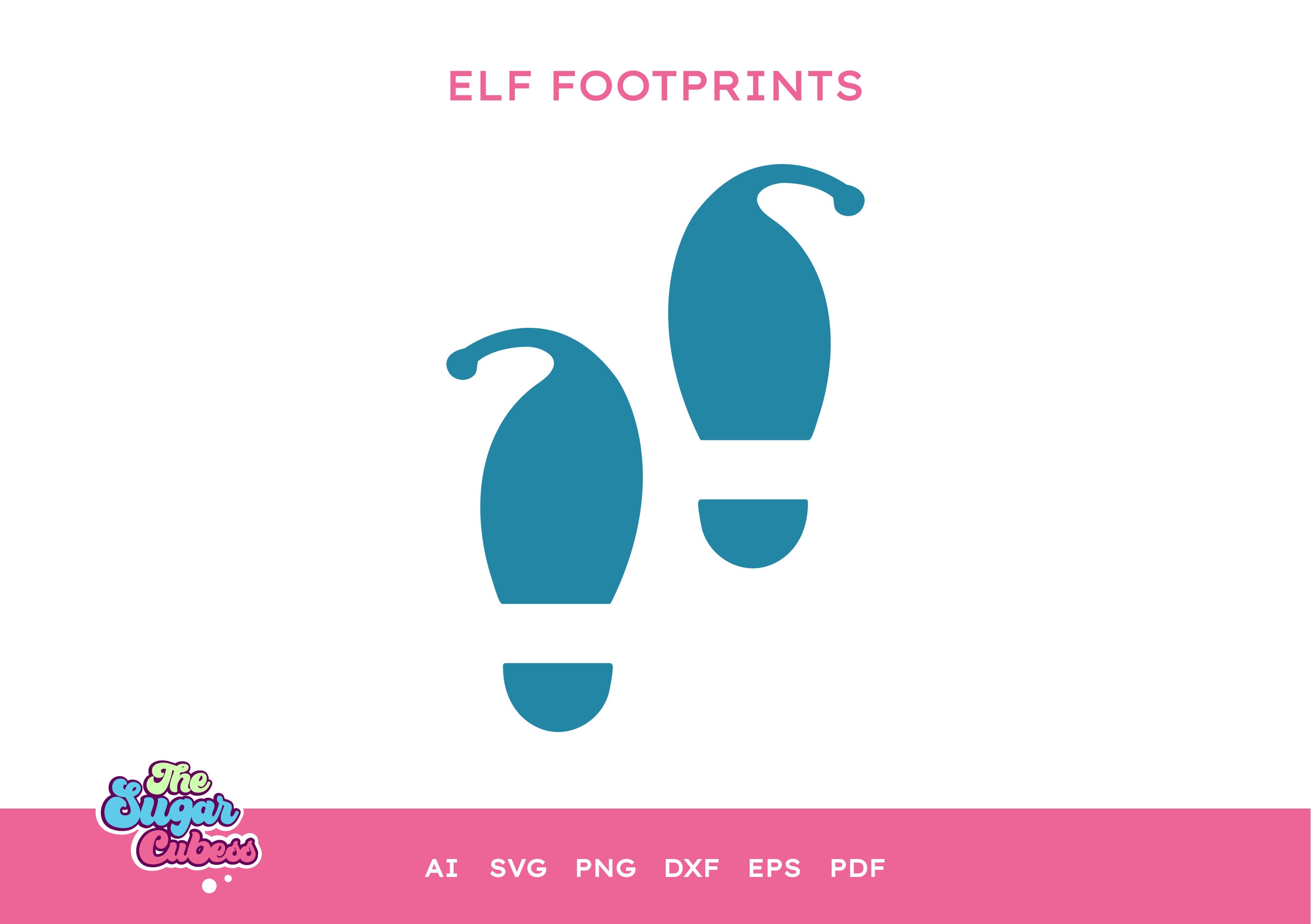 Elf Footprints SVG Elf on the Shelf Footprints Elf Footprint Stencil ...