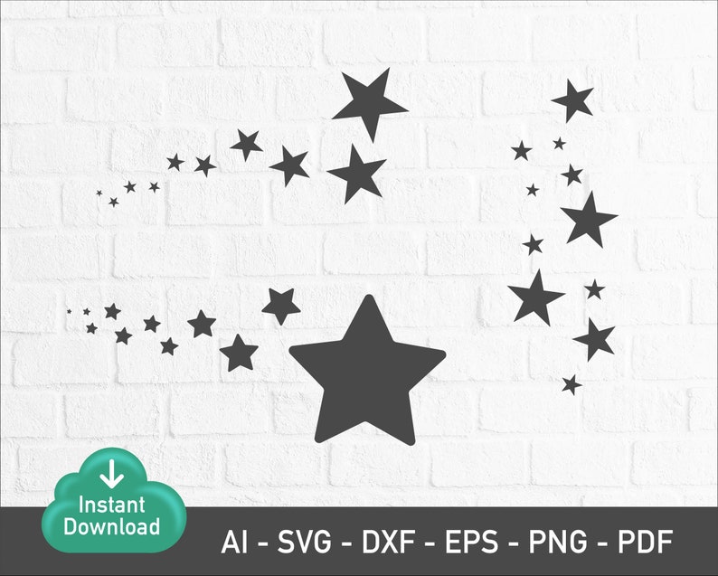 Twinkling Stars SVG Cut File Shimmer Sparkle Four Pointed | Etsy