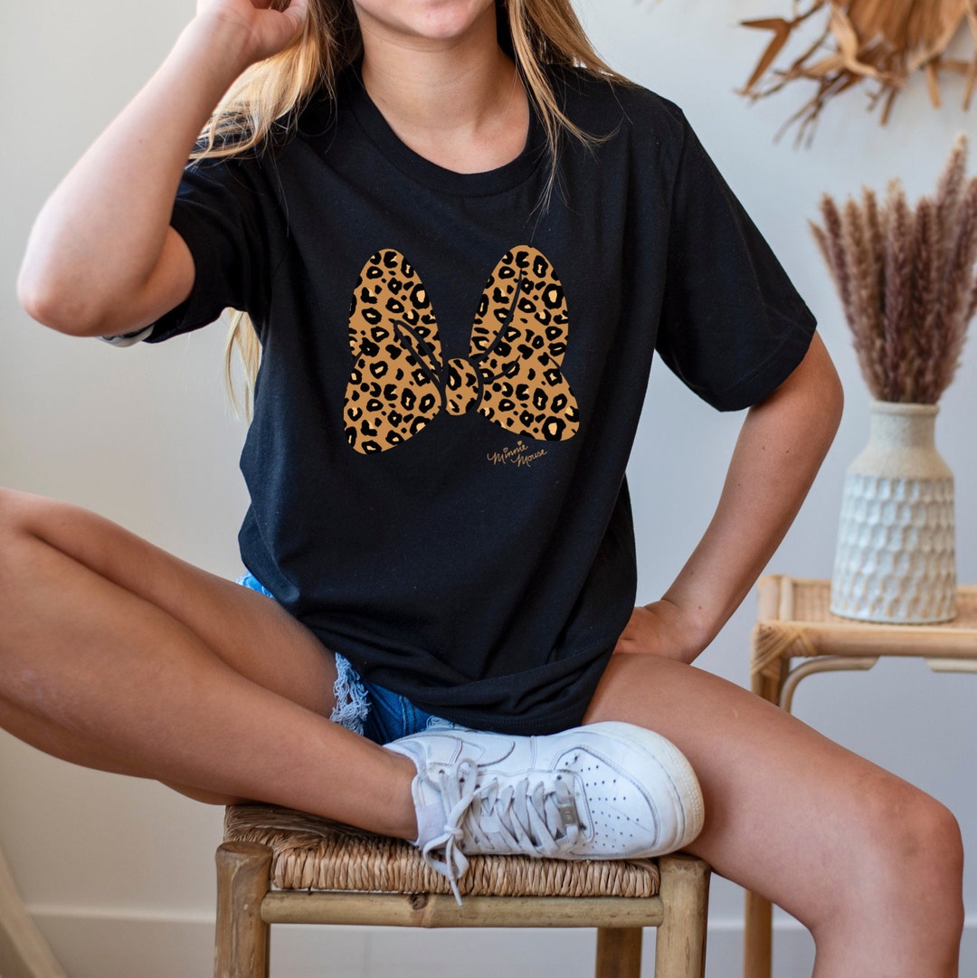 Disney Minnie Mouse Leopard Print Shirt Disneyland Vacation Matching