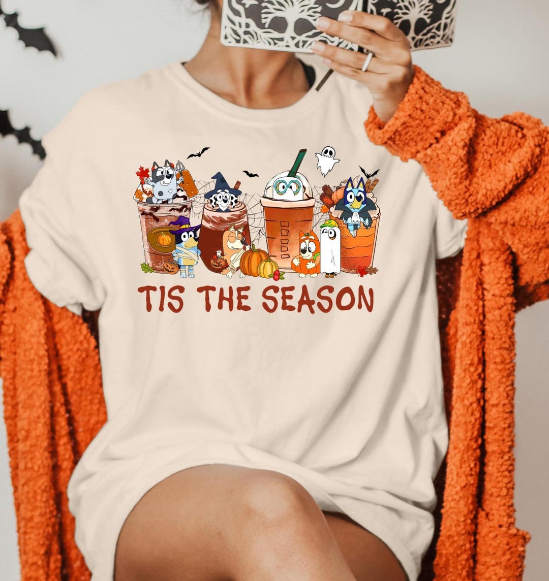 Bluey Tis the Season Sweatshirt, Cute Fall Cartoon Dogt-shirt, Autumn ...