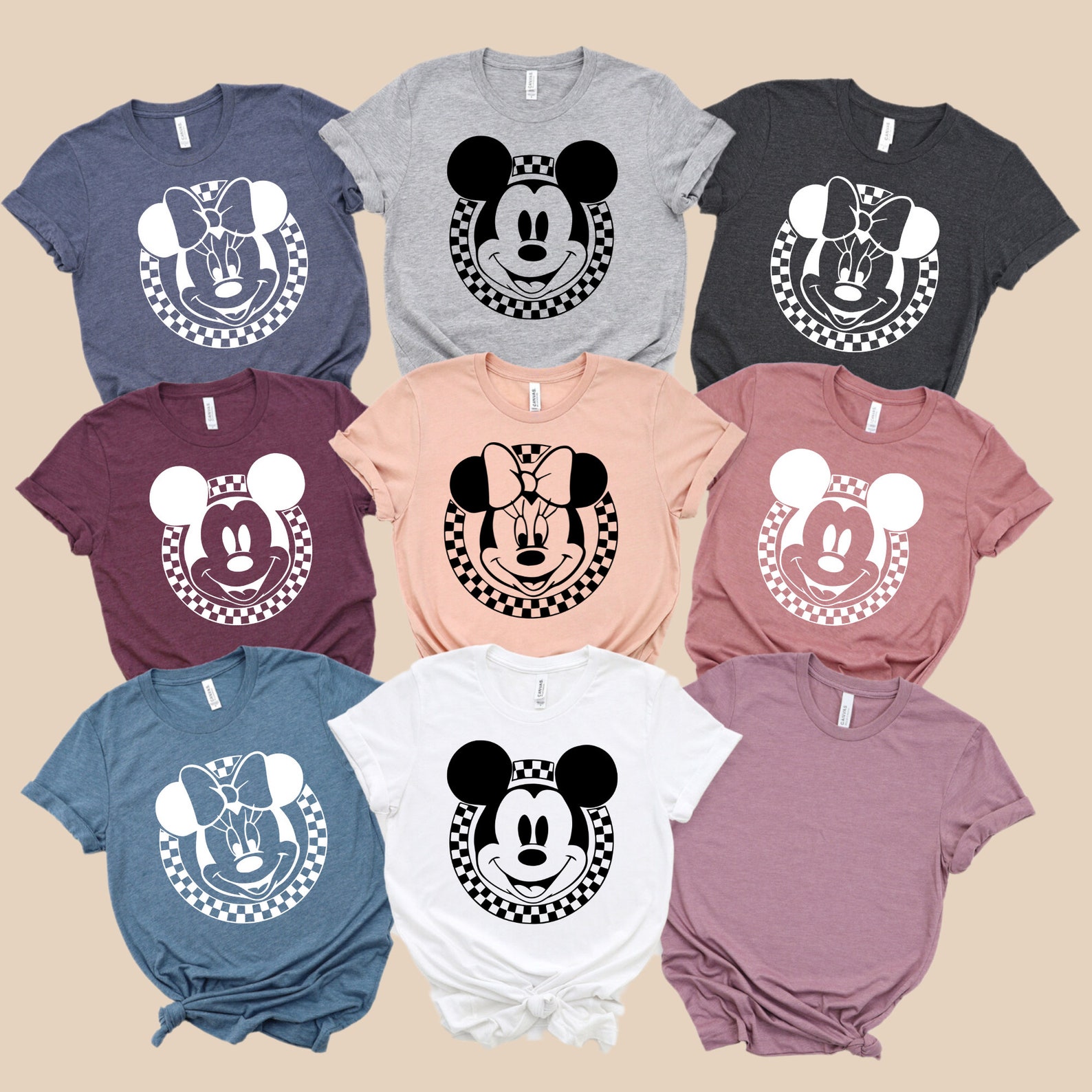 Retro Disney Shirts, Mickey Checkered Shirt, Disney Family Shirts ...