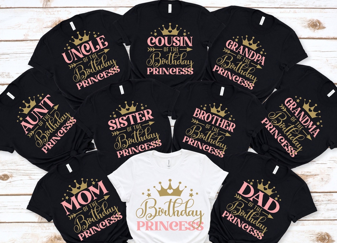Family Matching Girl Princess Birthday Shirts, Birthday Girl Shirt, Birthday Girl Party ...