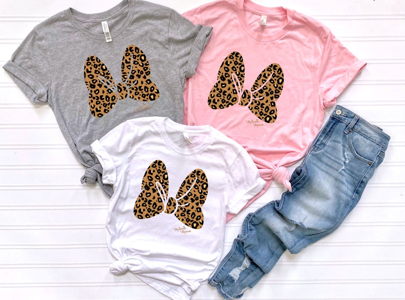Disney Minnie Mouse Leopard Print Shirt Disneyland Vacation Etsy