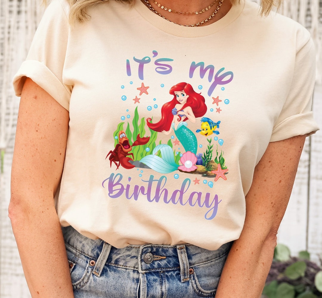 The Little Mermaid Birthday Shirt,disney T-shirt, Women's Little ...
