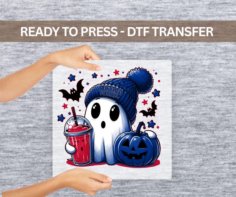 Halloween Football Team Ghost DTF Transfer: Spooky Fall Shirt Design - Etsy