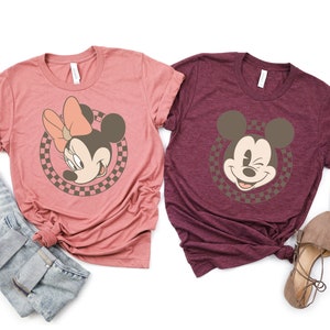 Retro Disney Shirts, Mickey Checkered Shirt, Disney Family Shirts ...