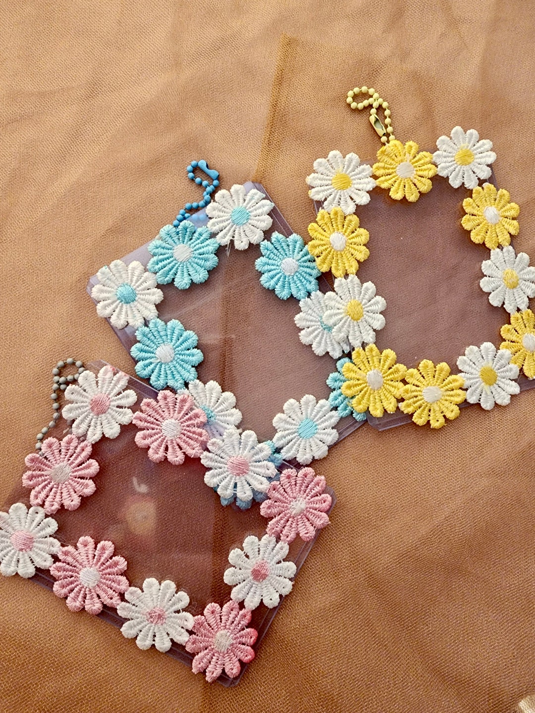 Daisy Top Loader for Photo Card and Mini Poloroid With Ball Chain Yellow, Pink or Blue - Etsy