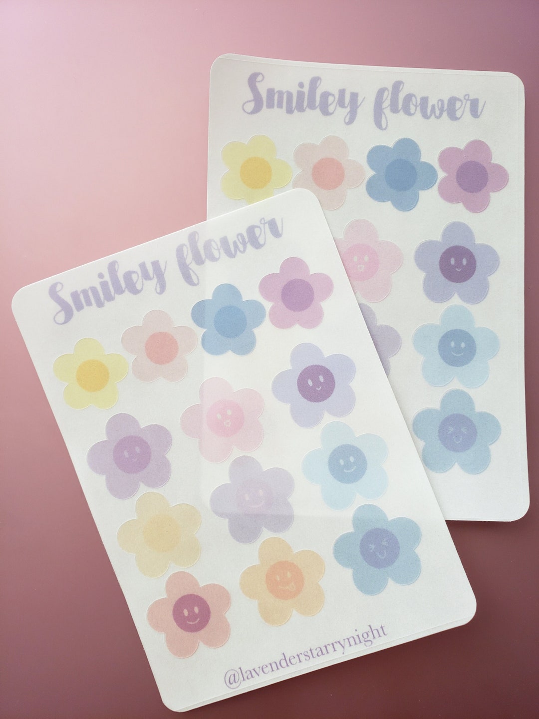 Smiley Flower Matte Sticker Sheet - Etsy