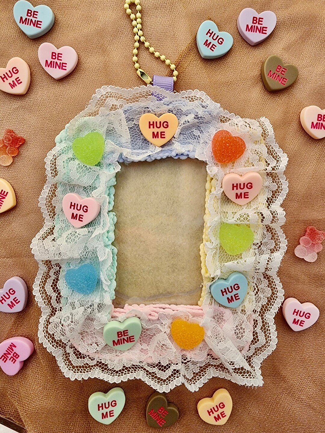 Heart Candies Lace and Ribbon Deco Top Loader for Photo Card and Instax ...