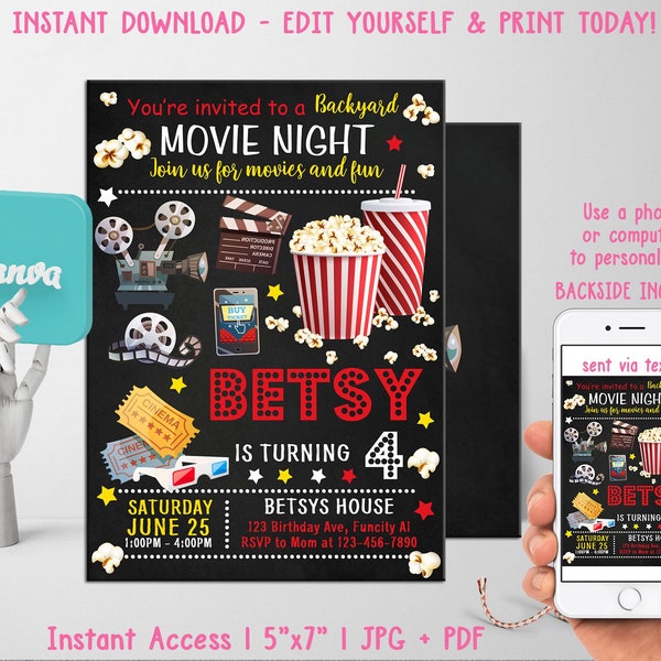 Outdoor Movie Invite - Etsy