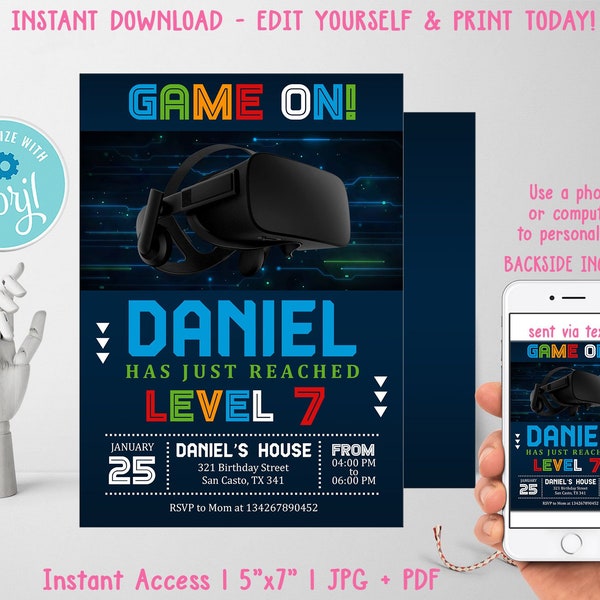 Vr Birthday Party Invitation - Etsy New Zealand