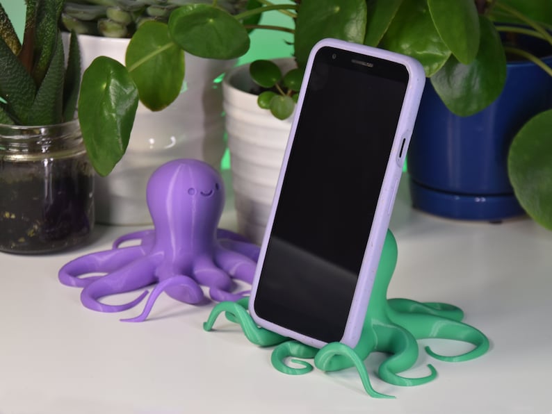 Ollie the Octopus Phone Holder Phone Stand Many Colors - Etsy